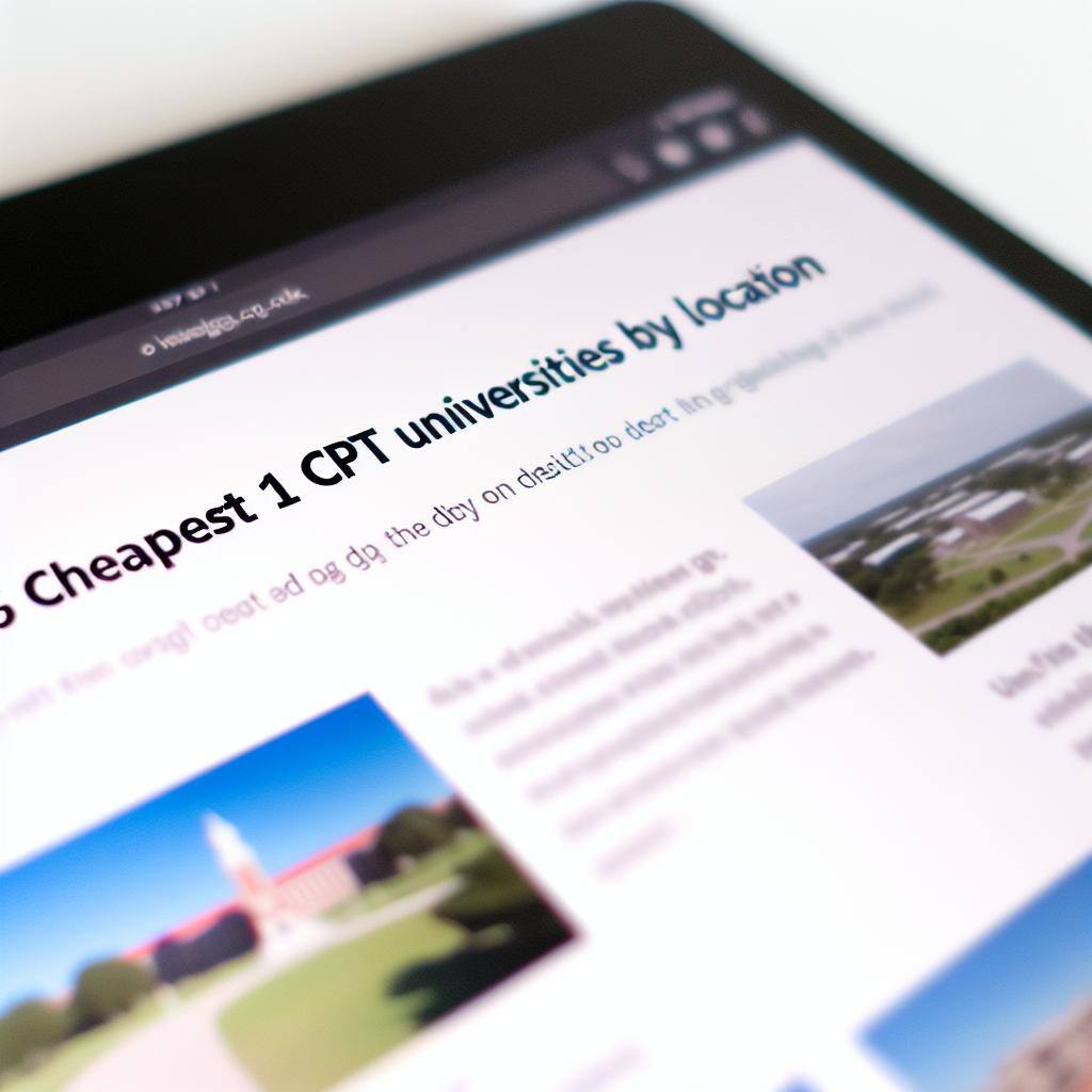 7 Cheapest Day 1 CPT Universities by Location